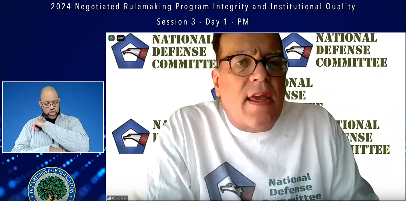 Carey to Neg-Reg Comm.: Don't Limit Veterans', Military Members' Use of ...